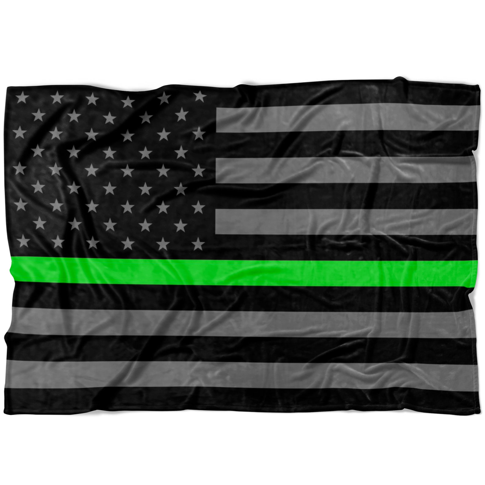 Customizable Thin Green Line American Flag Fleece | Etsy