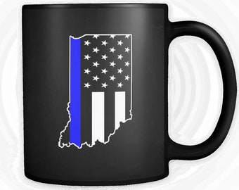Thin Blue Line Coffee Tea Mug Police Law Enforcement | Etsy