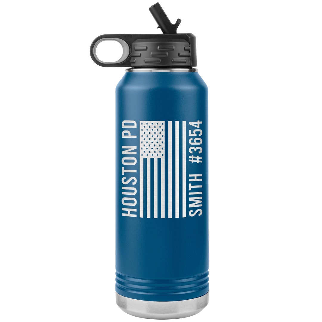 Personalized | American Flag | Insulated Water Bottle Tumbler | Police ...