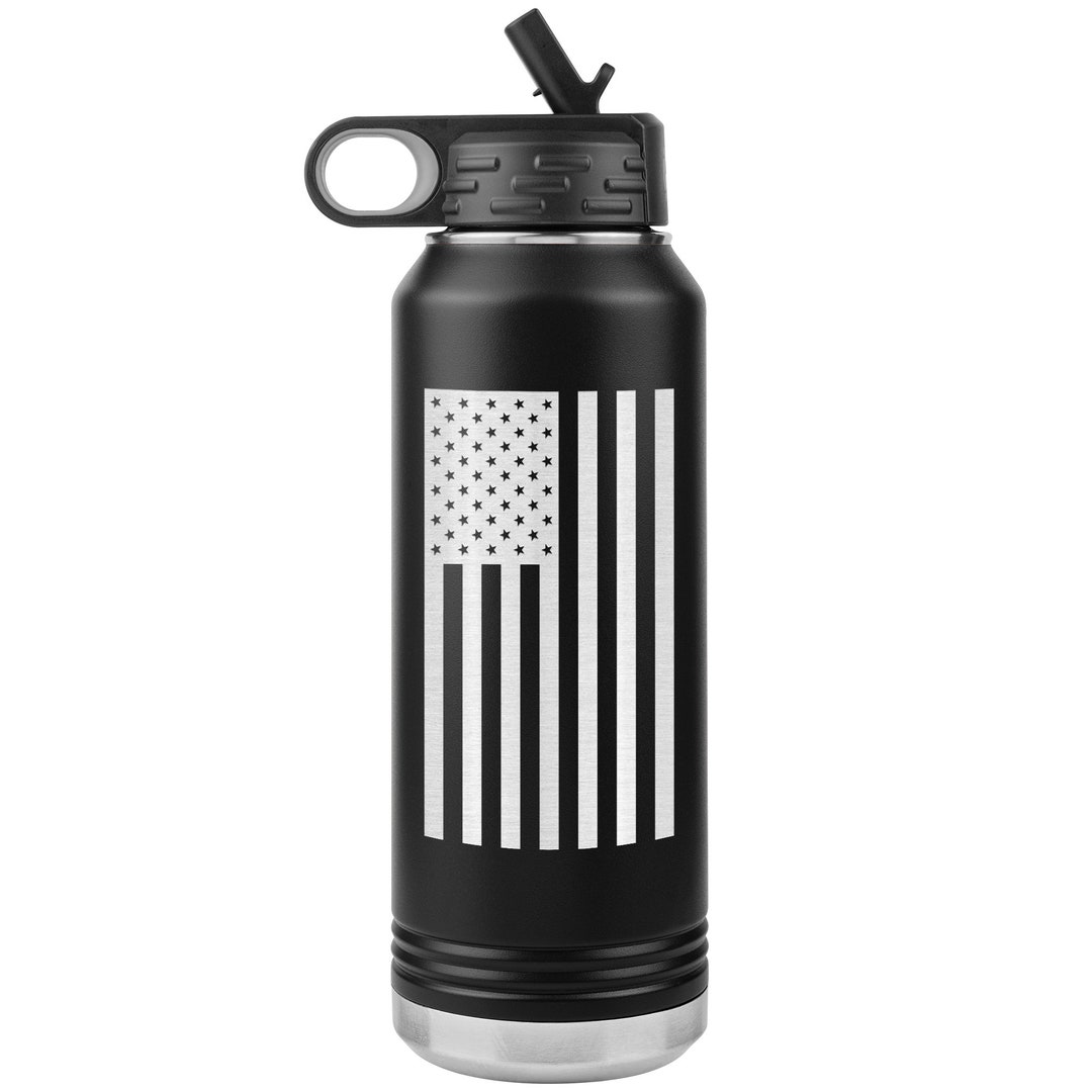Bold American Flag | 32 Oz Insulated Water Bottle Tumbler | Police ...