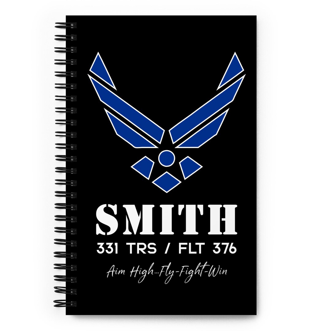 Personalized USAF United States Air Force American Flag Spiral Notebook ...
