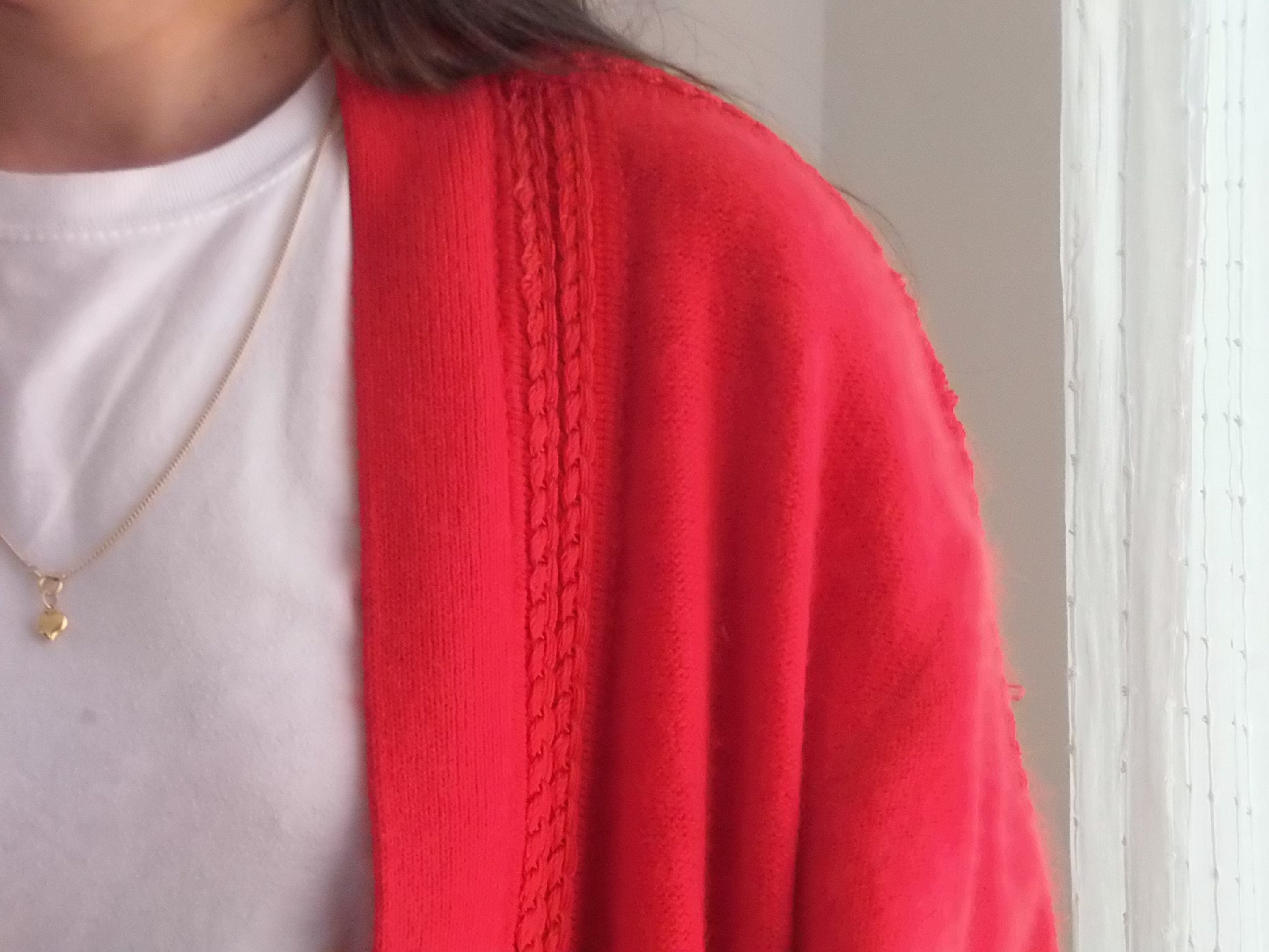 Vintage angora and lambswool red bomber cardigan / 80's | Etsy