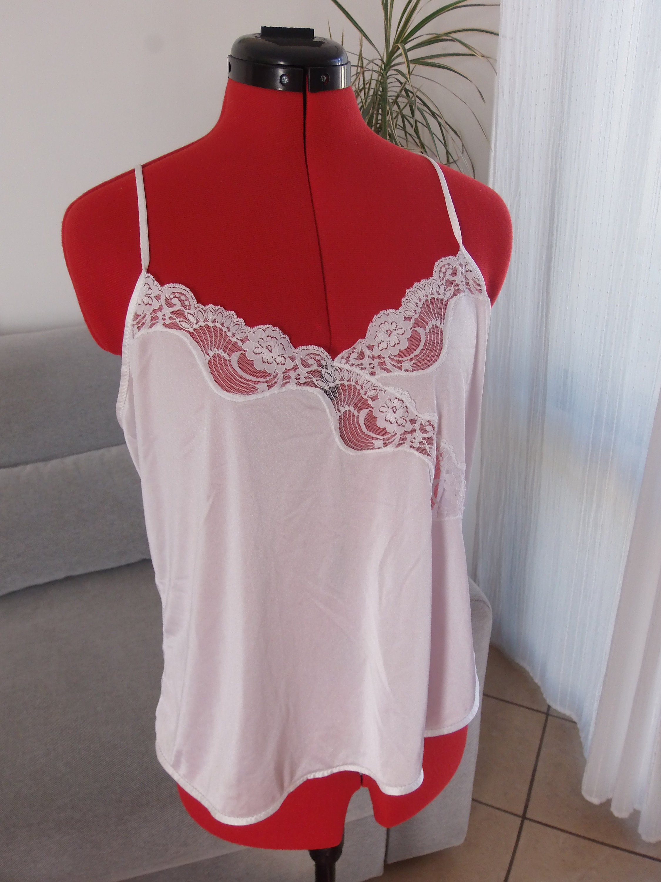Vintage Lingerie Lace Top / 90's Slip Satin Lace Top - Etsy