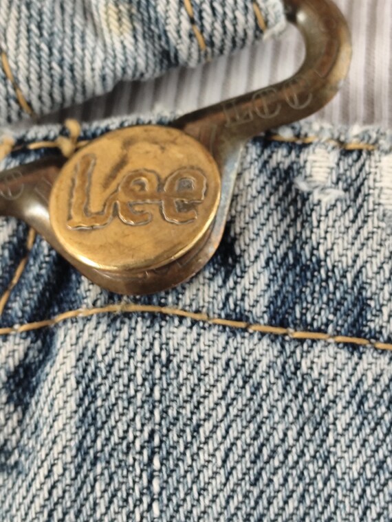 Vintage LEE denim bib overalls / 80's blue jeans dung… - Gem
