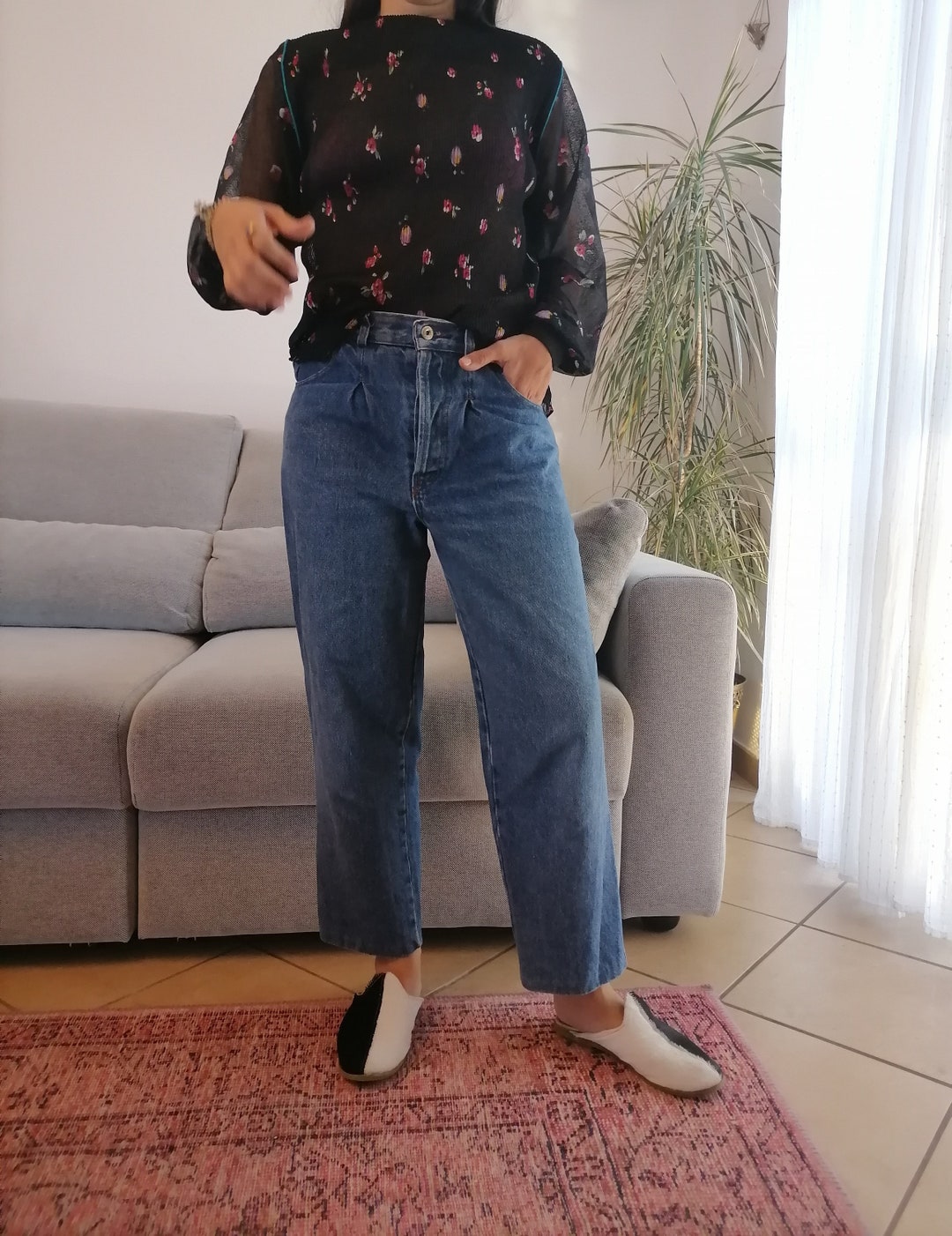 Vintage Pleated High Waisted Jeans / 80's Denim Pants by the Brand ...