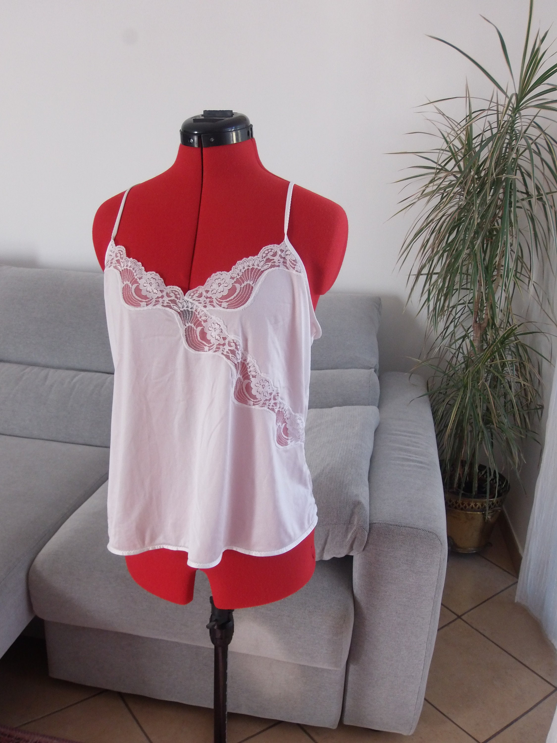 Vintage Lingerie Lace Top / 90's Slip Satin Lace Top - Etsy