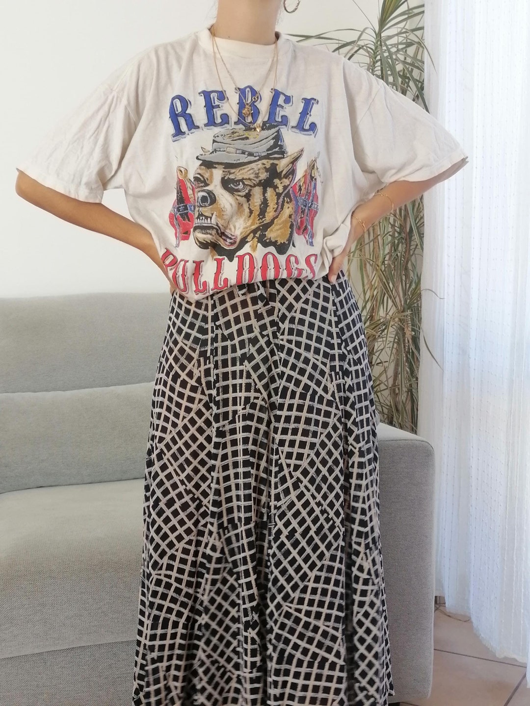 Vintage Bulldog White T-shirt / 90's Rebel Bulldog Shirt Size M. - Etsy