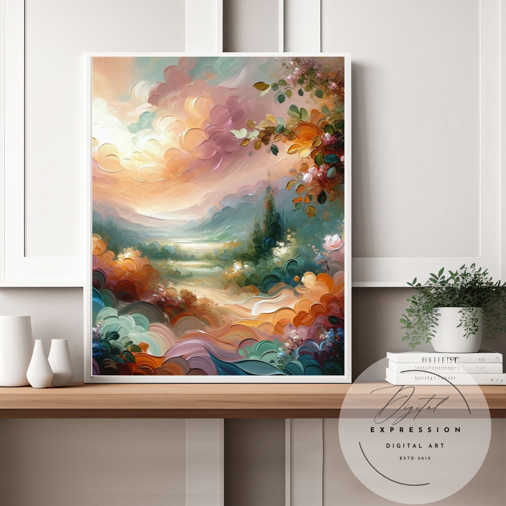 Dreamlike Painting, Colorful Palette, Nature's Beauty, Tranquil Scene ...