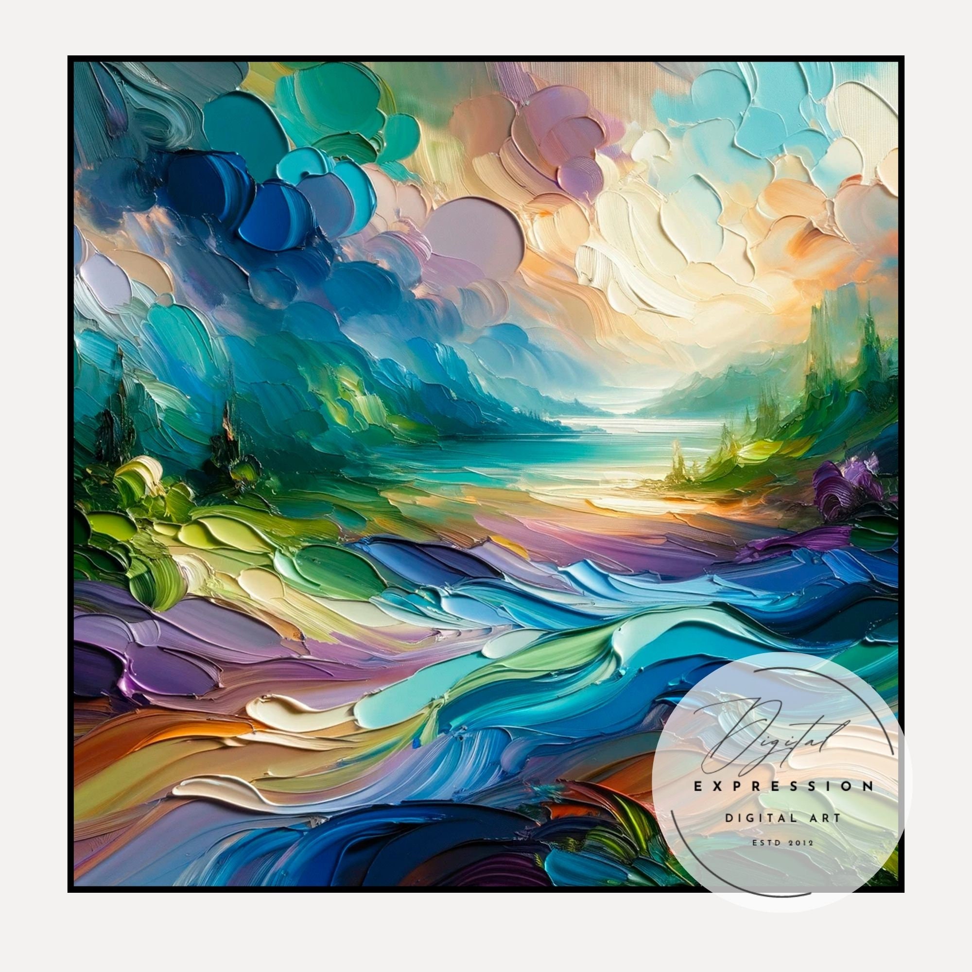 Abstract Dawn on the River of Dreams is a Piece That Captures the ...