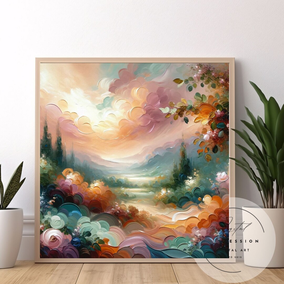 Dreamlike Painting, Colorful Palette, Nature's Beauty, Tranquil Scene ...