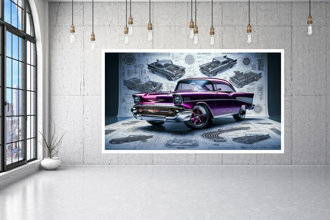 1958 Chevy Bel Air PNG Art Print File. Art Print, Car Art Print. - Etsy ...