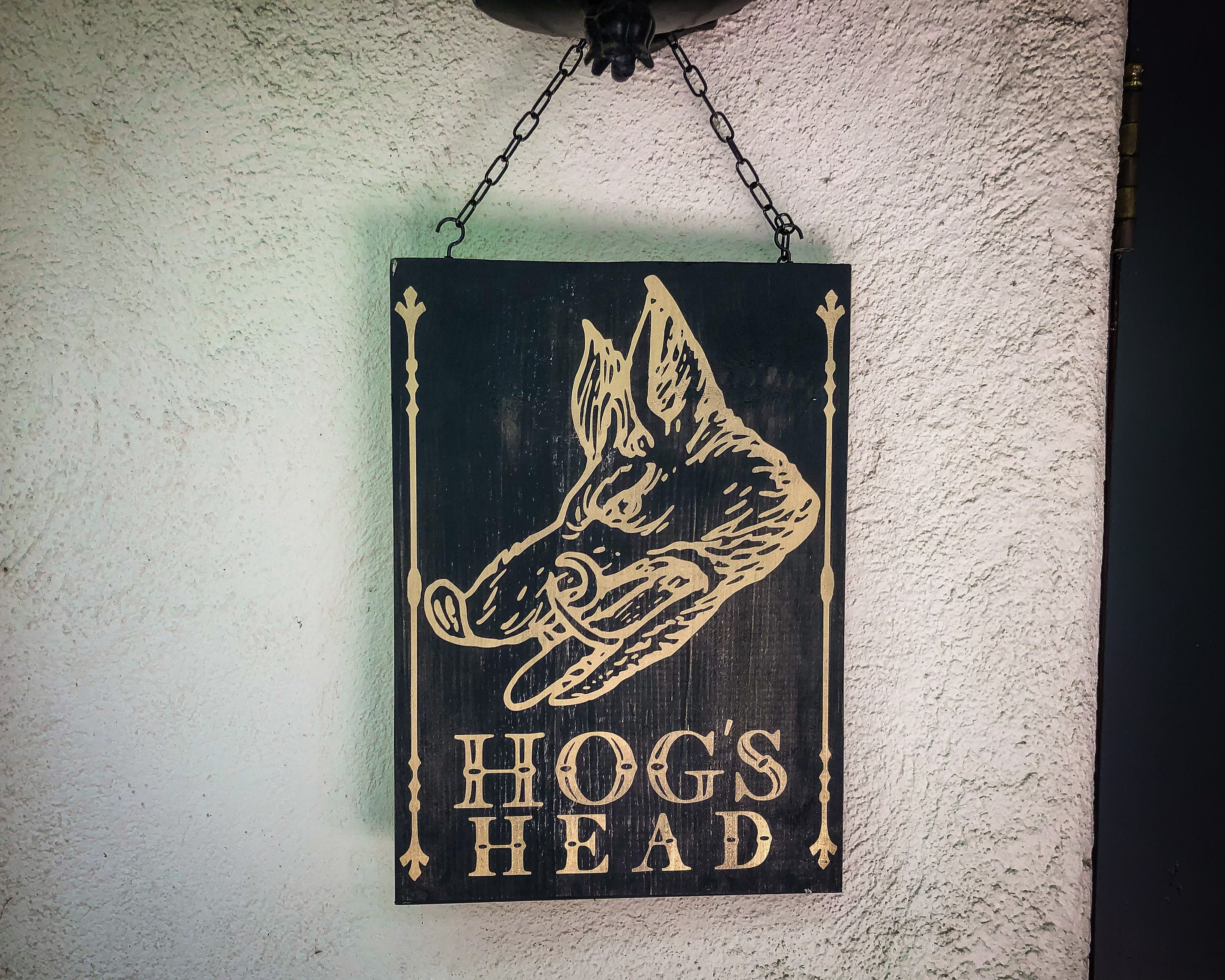 Hog's Head Pub Rustic Wooden Art Sign Harry Potter | Etsy