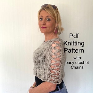 Modern Knitting Pattern for Women, Poncho Cape Knitting Crochet Pattern ...