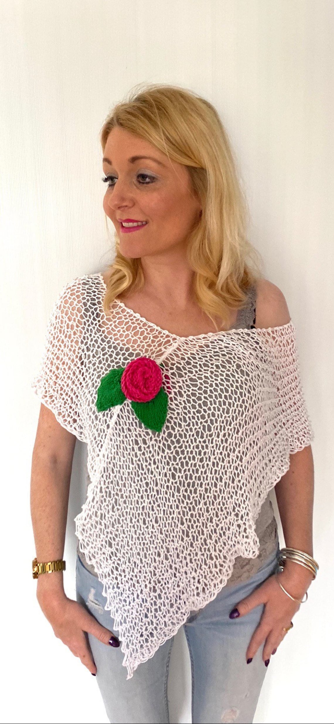 Summer Knitting Pattern Poncho Knitting Flower Pattern Pdf - Etsy