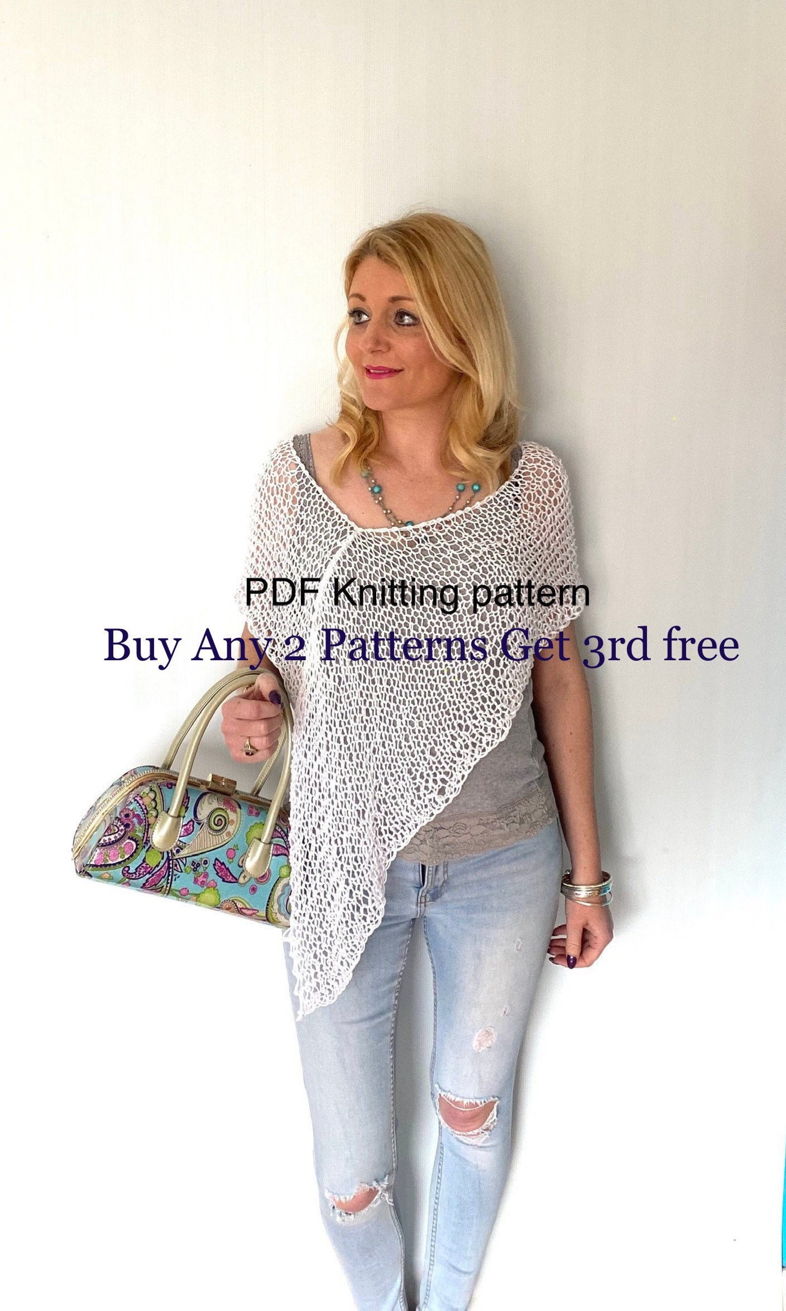 Summer knitting pattern poncho knitting pattern pdf instant | Etsy