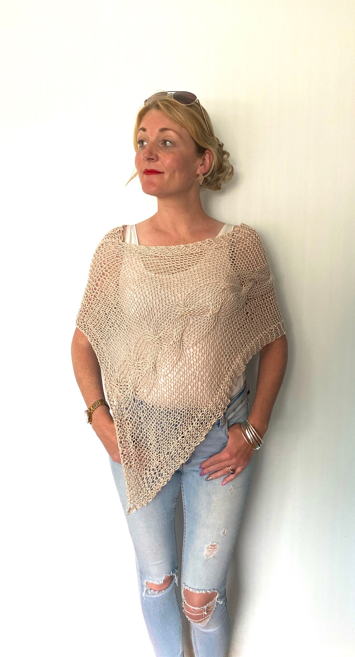 Summer Knitting Pattern Poncho Cable Knitting Pattern Pdf | Etsy