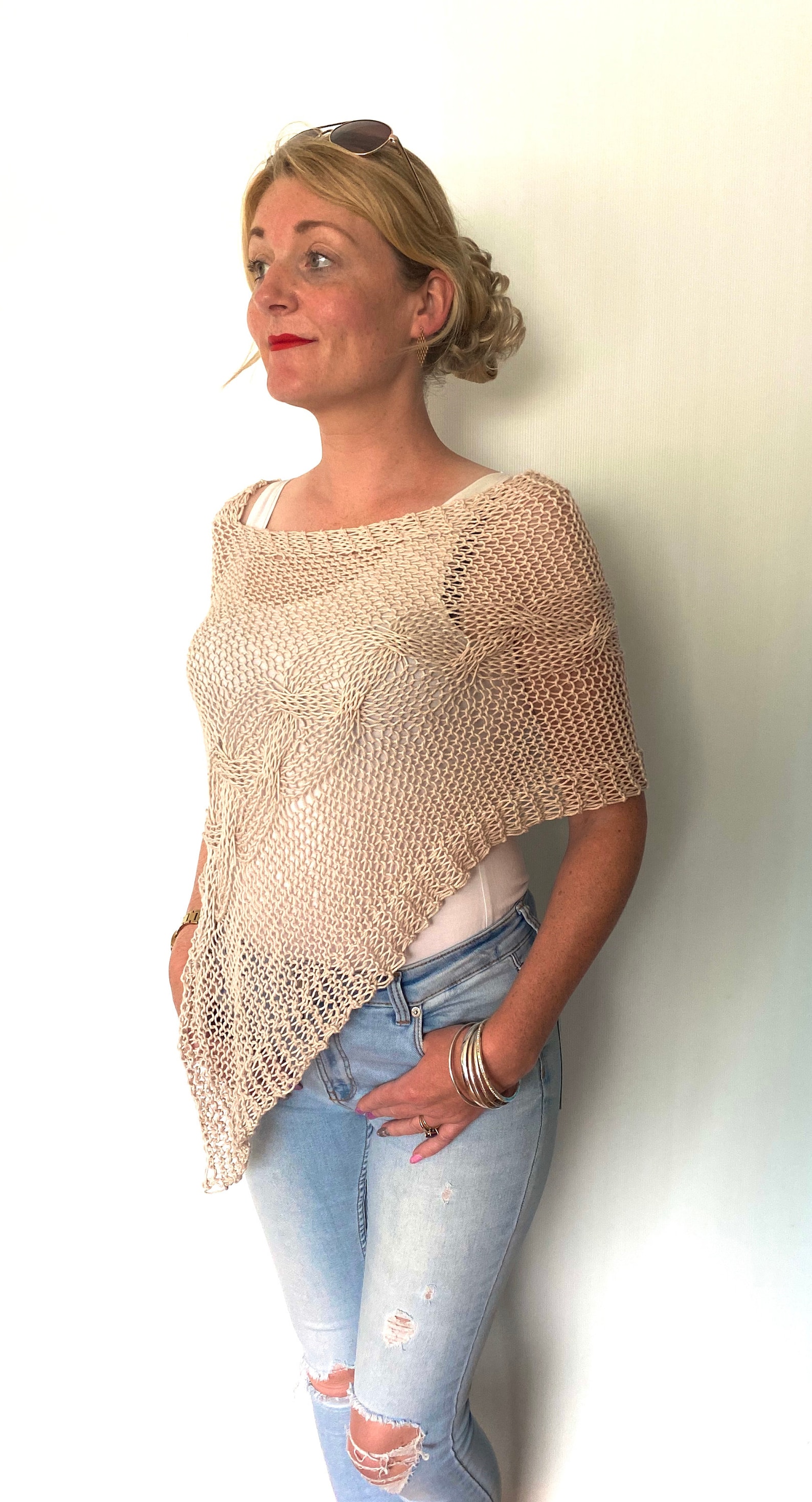 Summer Knitting Pattern, Poncho Cable Knitting Pattern, Pdf Download ...