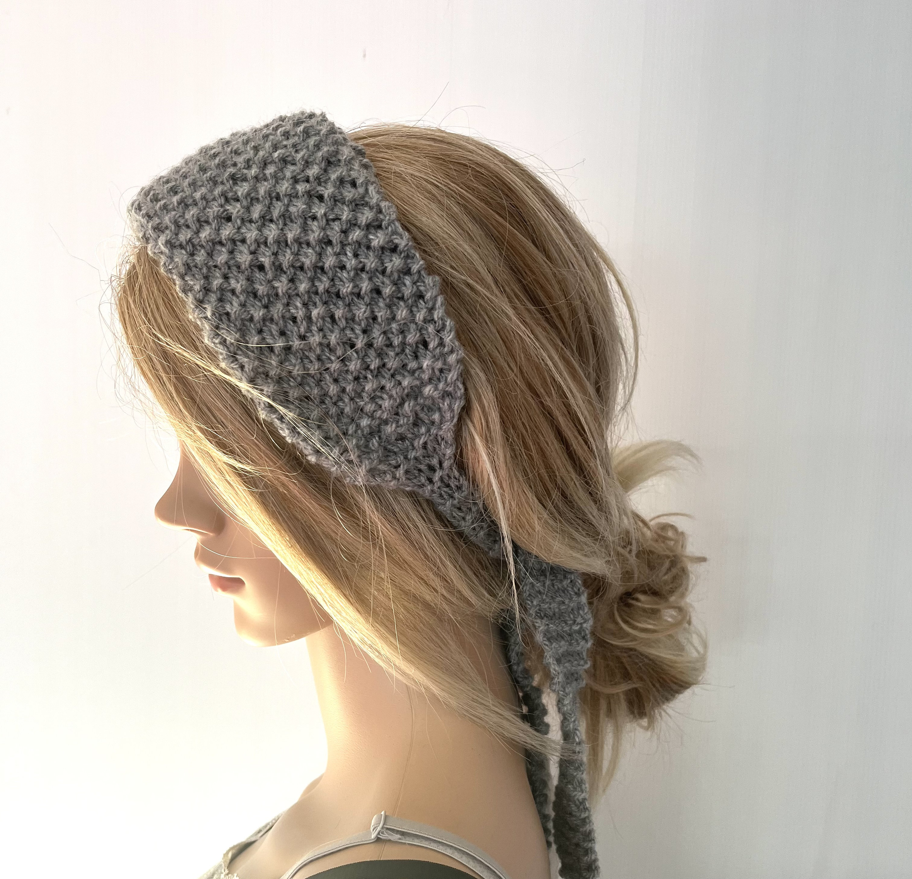 Easy Knit Bandana Pattern, Pdf Beginner Headband, Knit Pattern Diy ...