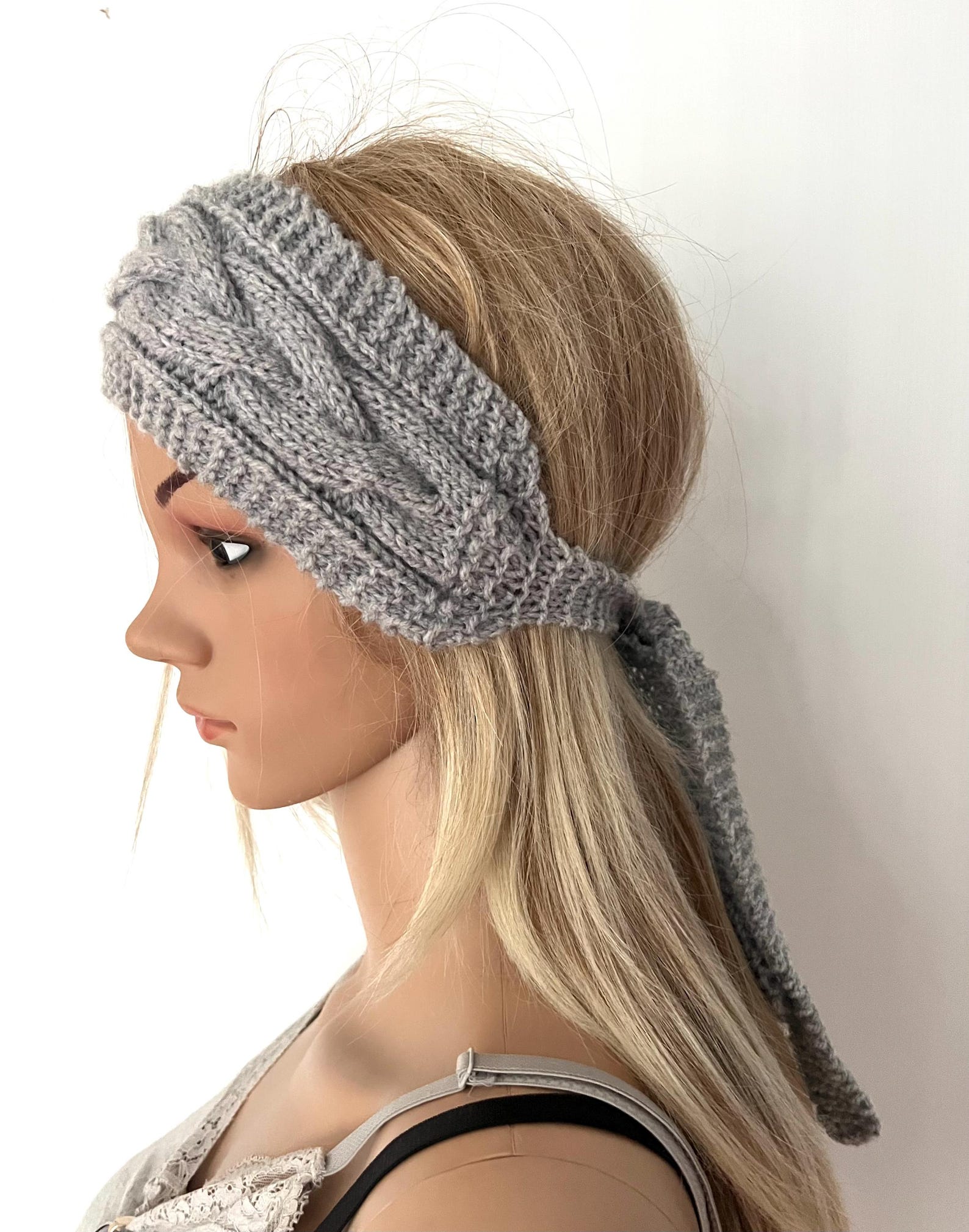 Self Tie Headband Pattern, Easy Knit Bandana Pattern, Pdf Beginner ...