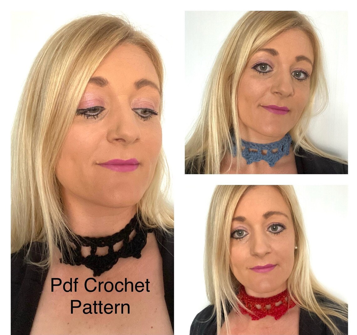 Easy Quick Crochet Choker Pattern Necklace Neckpiece Pdf - Etsy