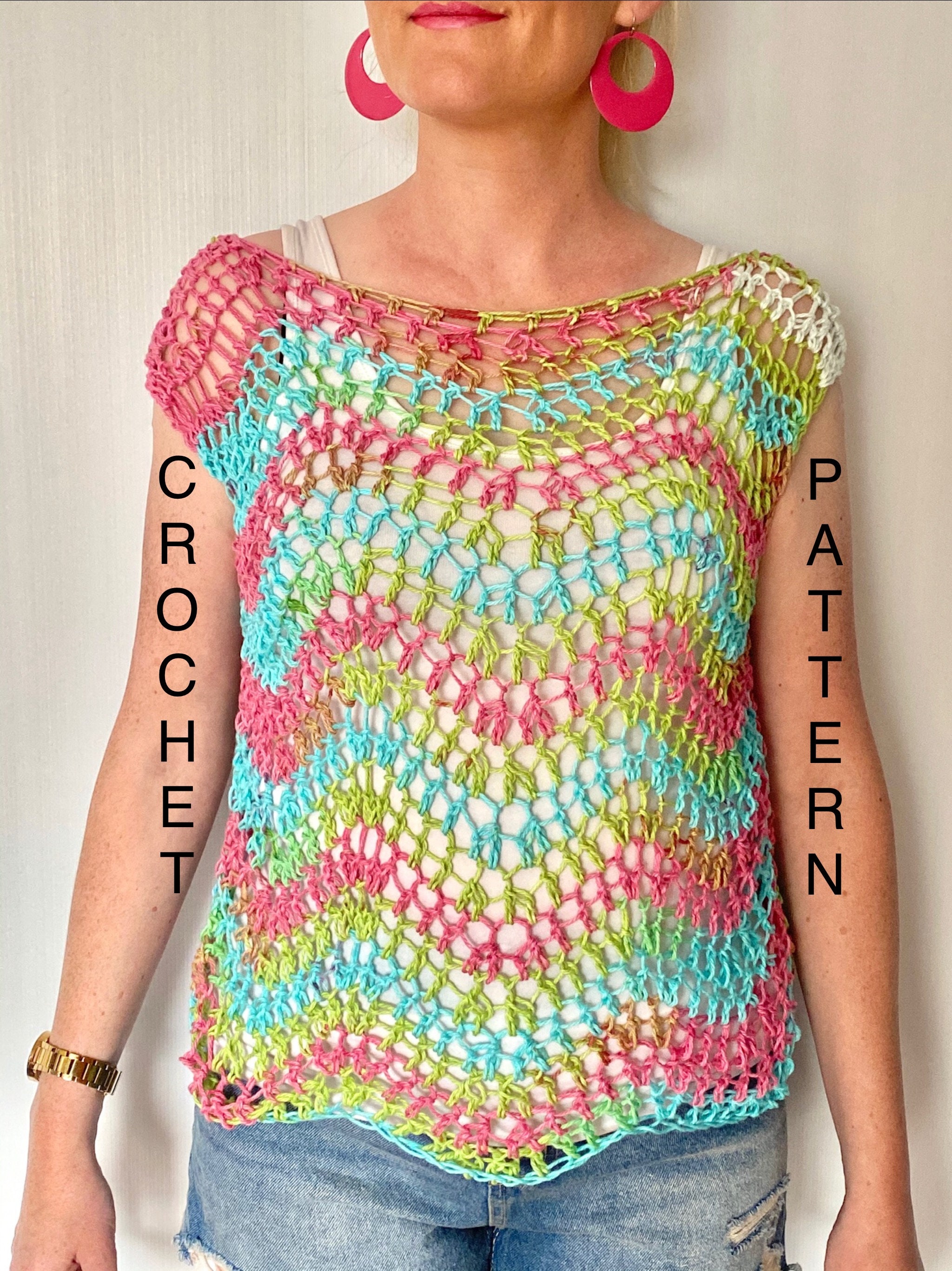Summer Crochet Pattern, Pdf Chevron Tank Top, Cotton Pattern, Women ...