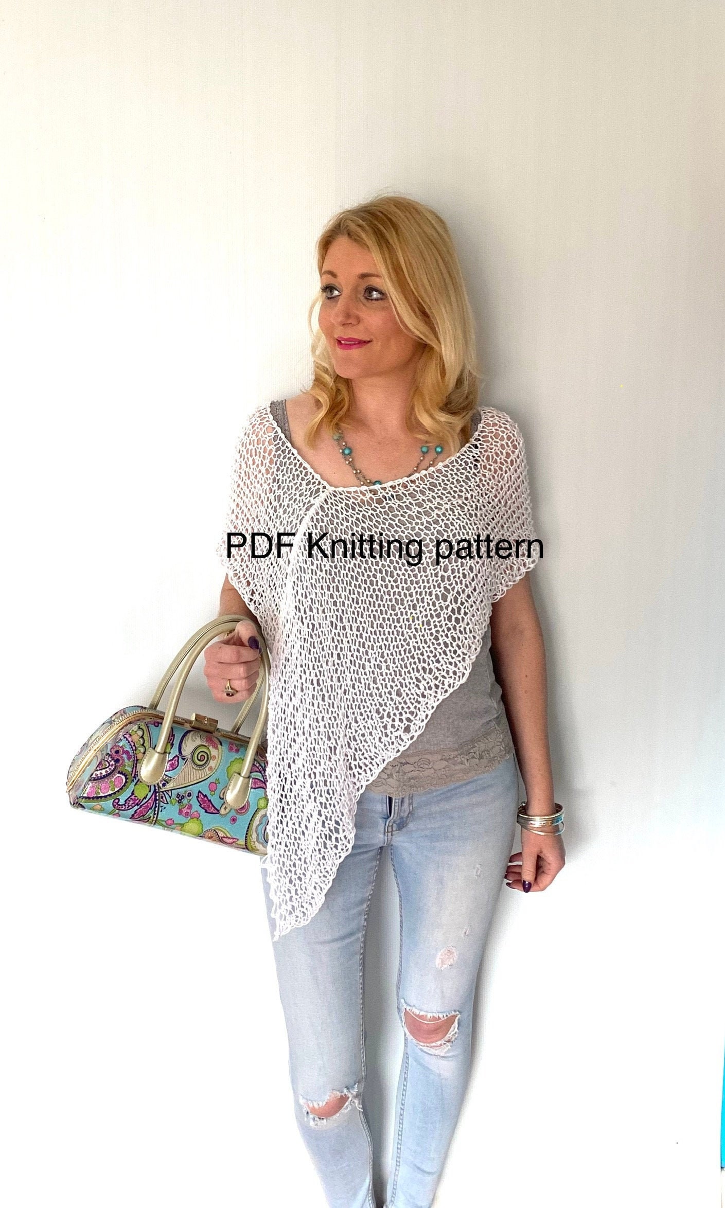 Summer Knitting Pattern, Poncho Knitting Pattern, Pdf Instant Download ...