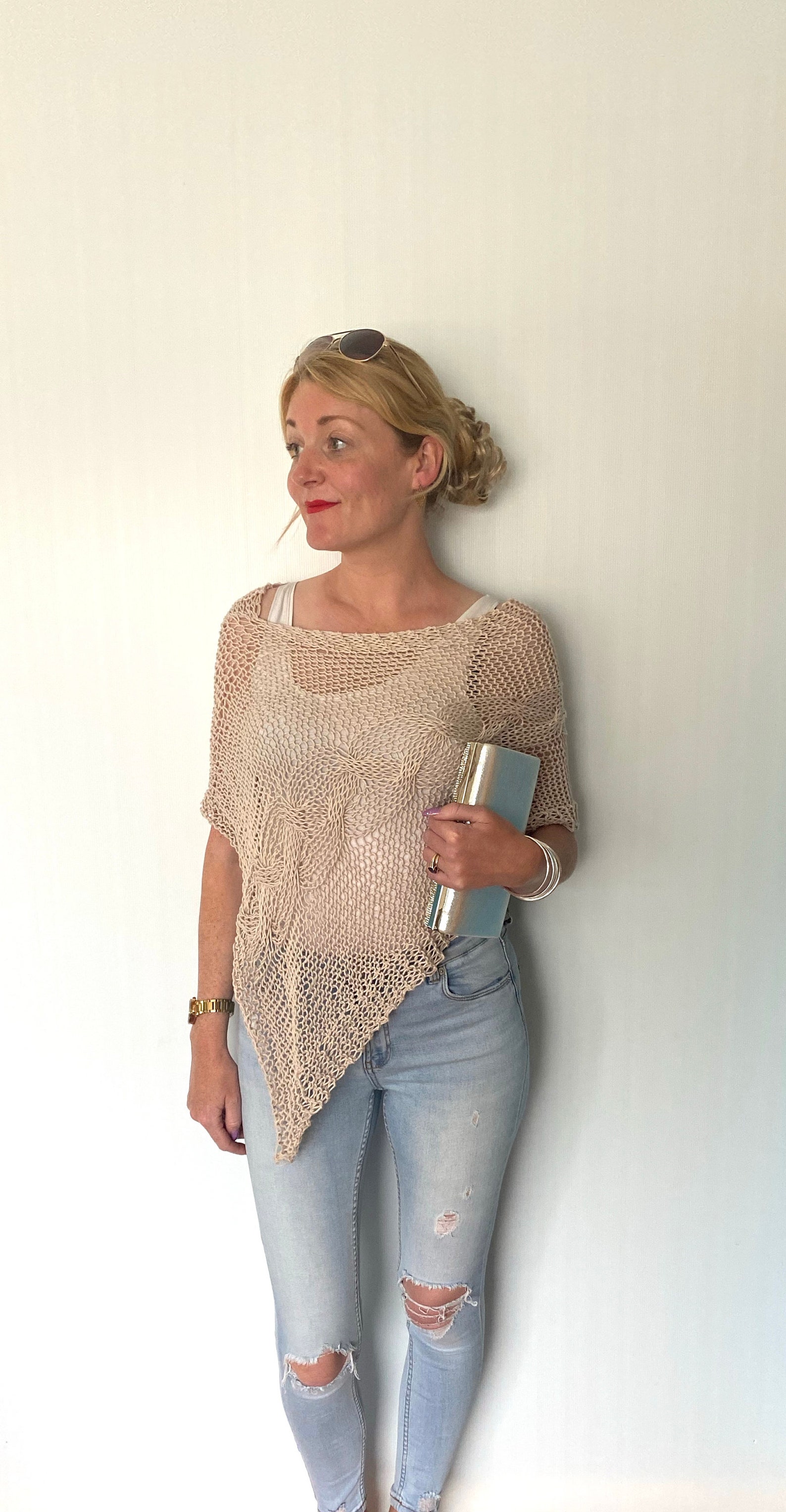 Summer Knitting Pattern, Poncho Cable Knitting Pattern, Pdf Download ...