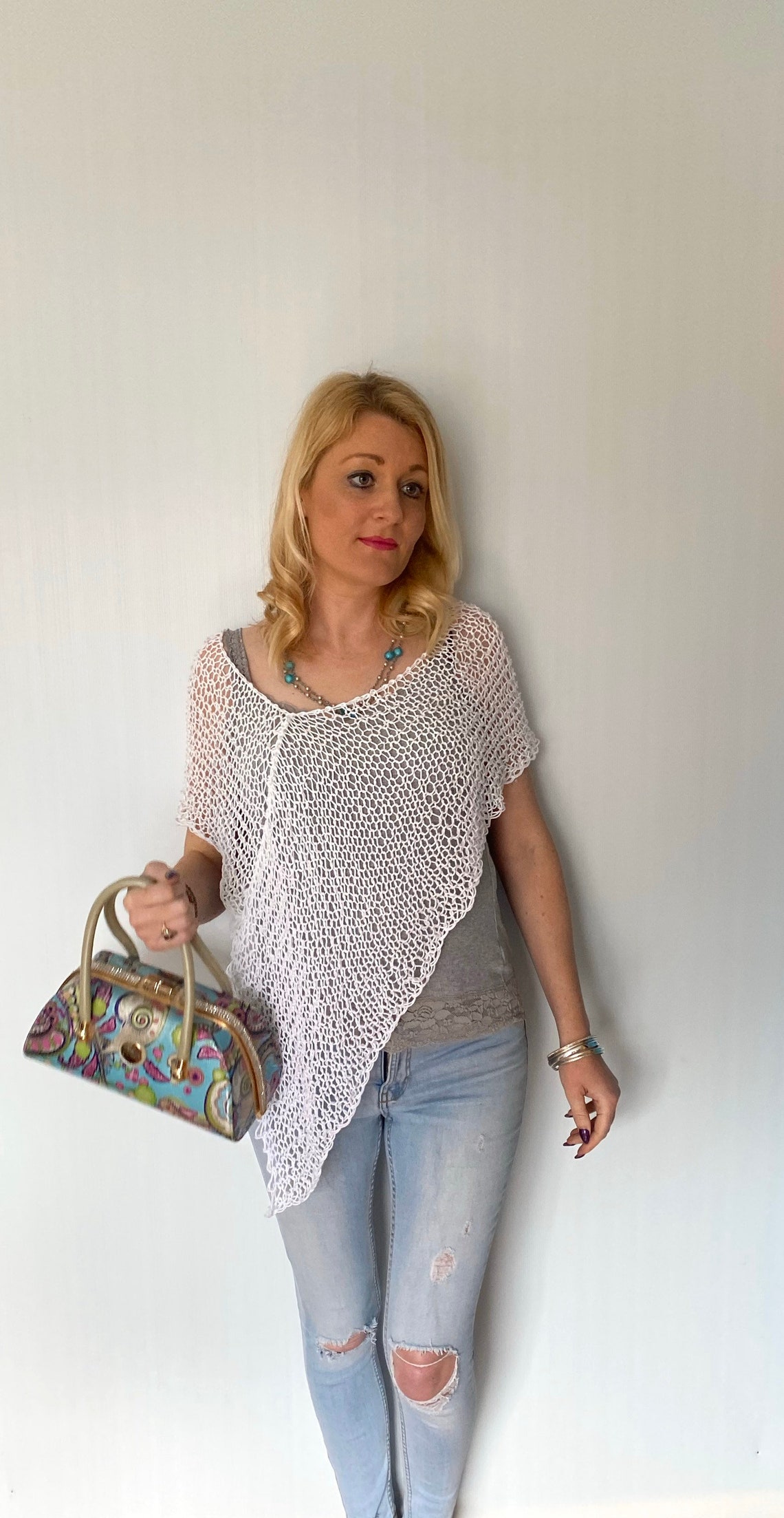 Summer knitting pattern poncho knitting pattern pdf instant | Etsy