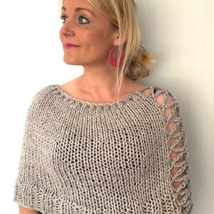 Modern Knitting Pattern for Women, Poncho Cape Knitting Crochet Pattern ...