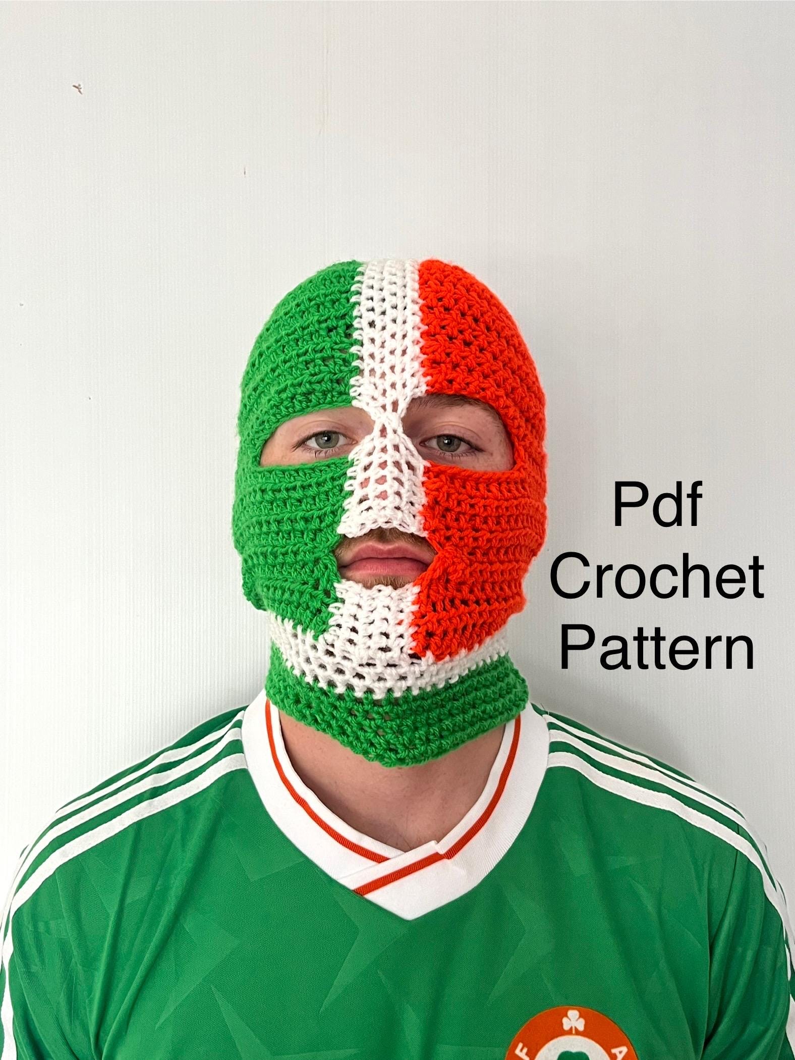 Irish Crochet Balaclava Pattern, Kneecap Crochet Pattern, Ireland Flag ...