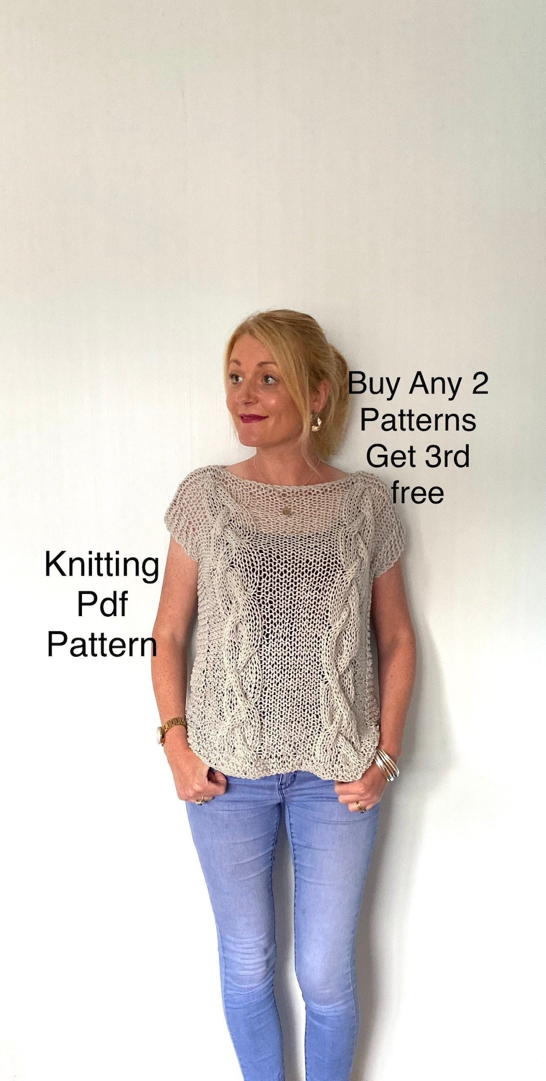 Irish Cable Sweater Knitting Pattern, Summer Pattern, Pattern, Pdf Easy ...