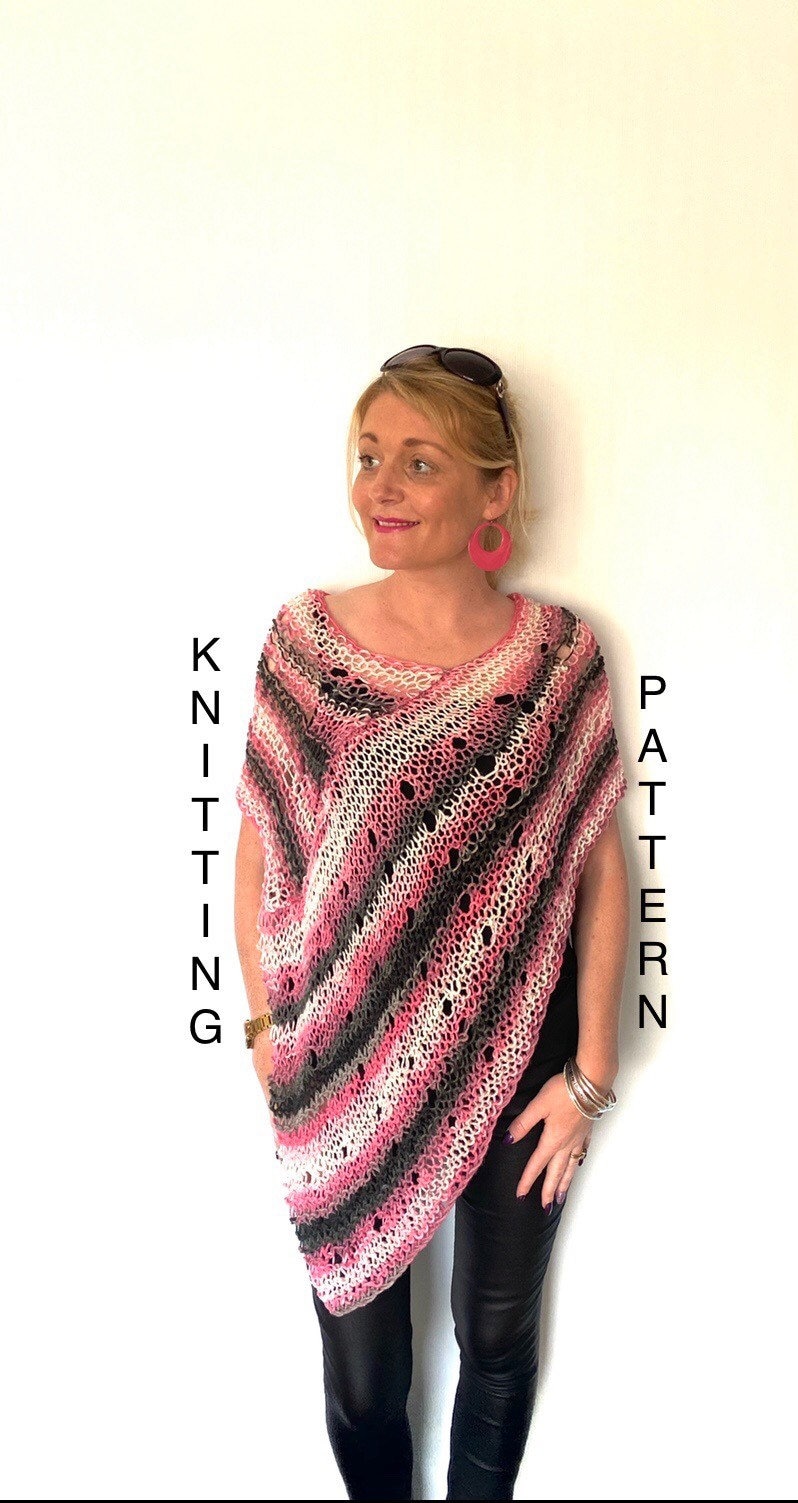 Summer Knitting Pattern, Poncho Knitting Pattern, Pdf Instant Download ...