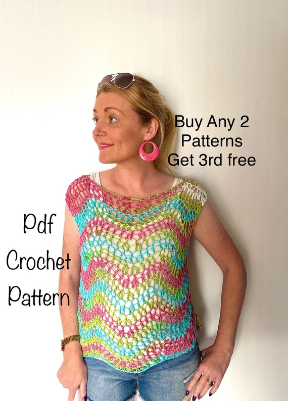 Summer Crochet Pattern Pdf Chevron Tank Top Cotton Pattern | Etsy