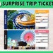 Printable Theme Park Surprise Gift Ticket Fairground Printable Boarding ...