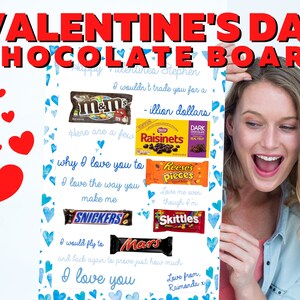 PRINTABLE Valentines Candy Bar Poster Sign Chocolate Board Personalized ...