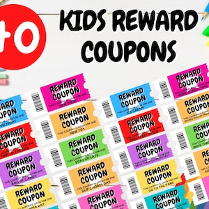 PRINTABLE REWARD COUPON Reward Ticket Rainbow Clipart Printable Coupon ...