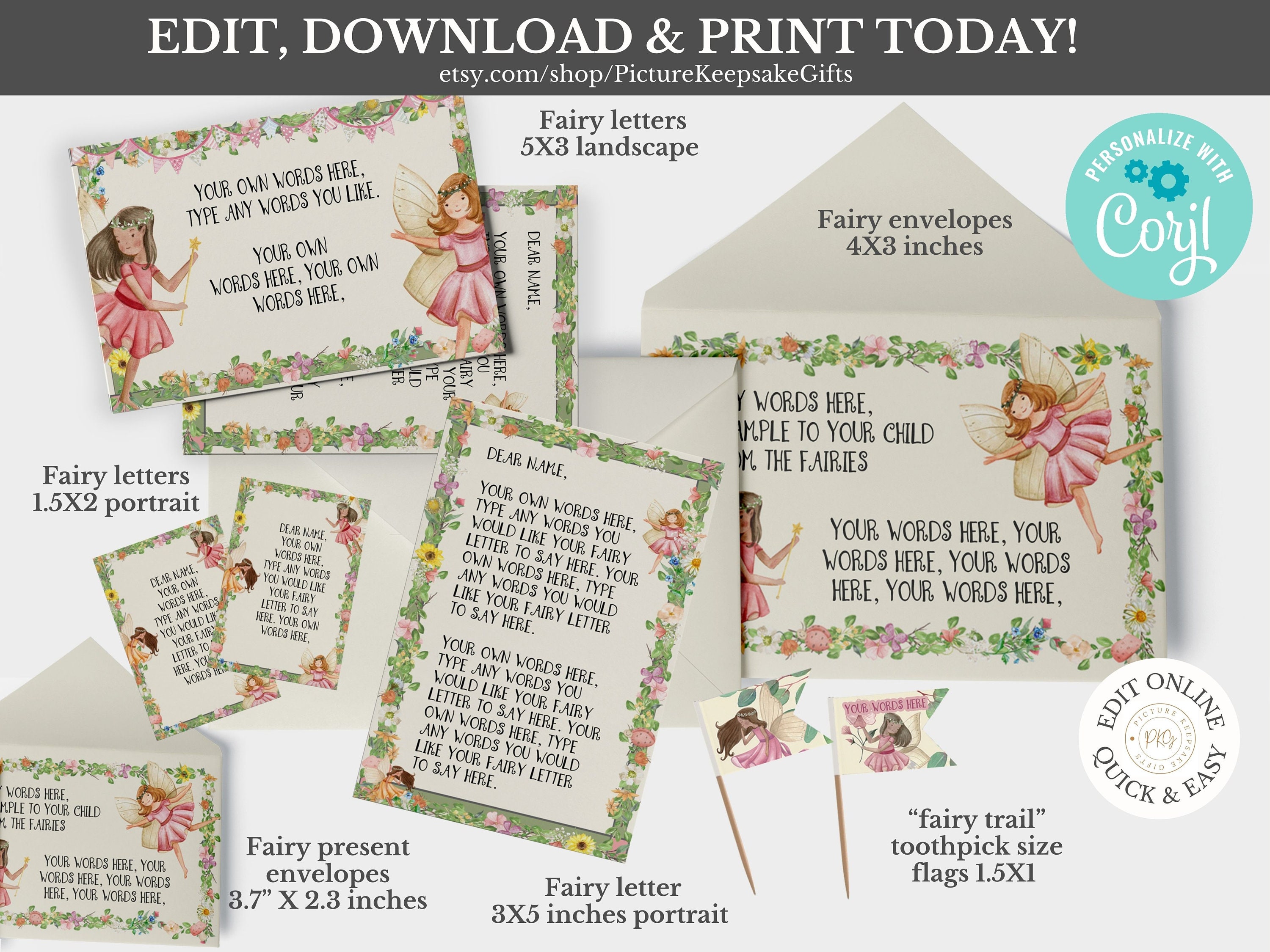 Fairy Letters From a Fairy INSTANT EDITABLE. Fairyland - Etsy UK