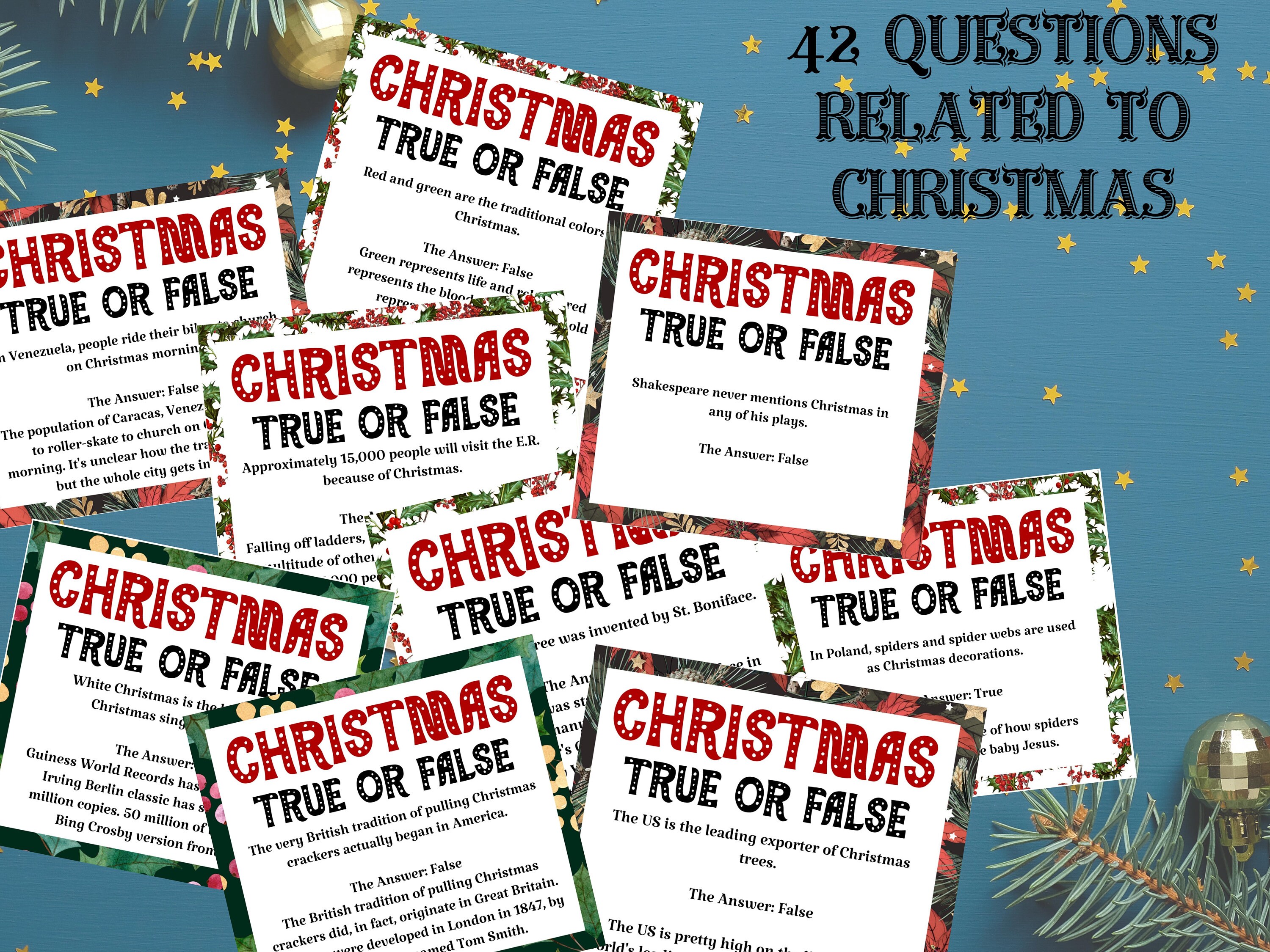 Christmas Facts True or False Quiz Christmas Day Family Quiz - Etsy UK