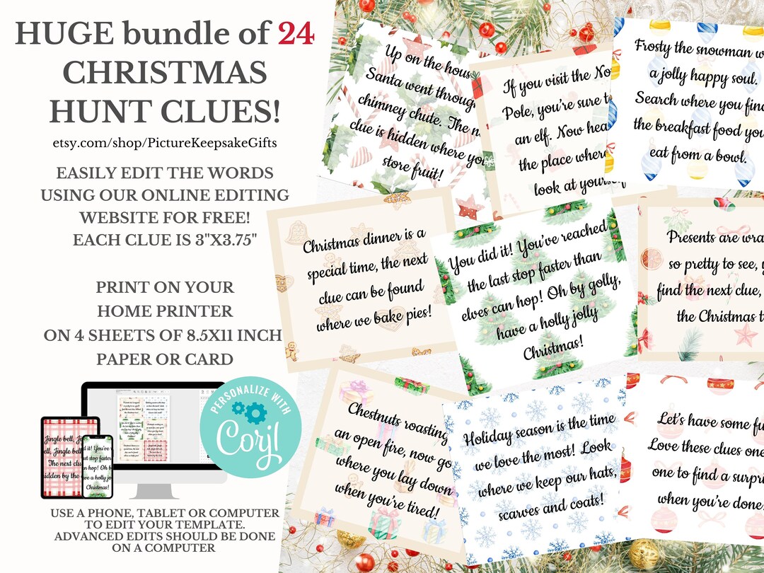 Indoor Christmas Treasure Hunt Indoor Christmas Scavenger Hunt ...