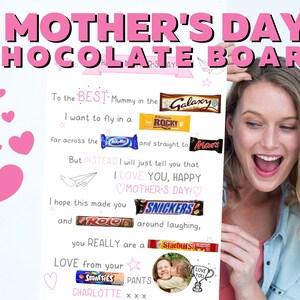 PRINTABLE Happy Mothers Day Candy Bar Poster Sign Personalized ...