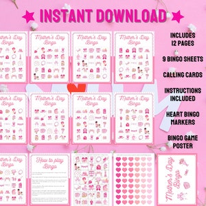 Mother's Day Bingo Game Easy to Print & Play Family Game Night Family ...