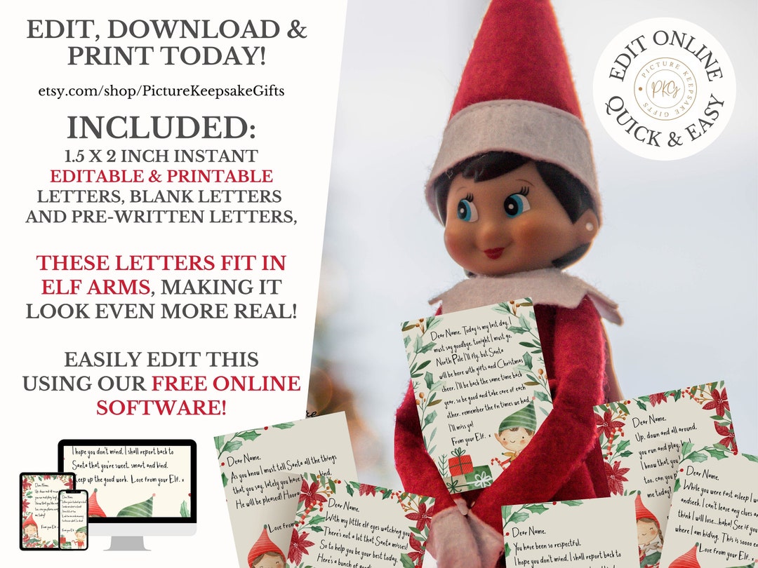Personalised Christmas Elf Letters, I'm Back and Goodbye Options, Write ...