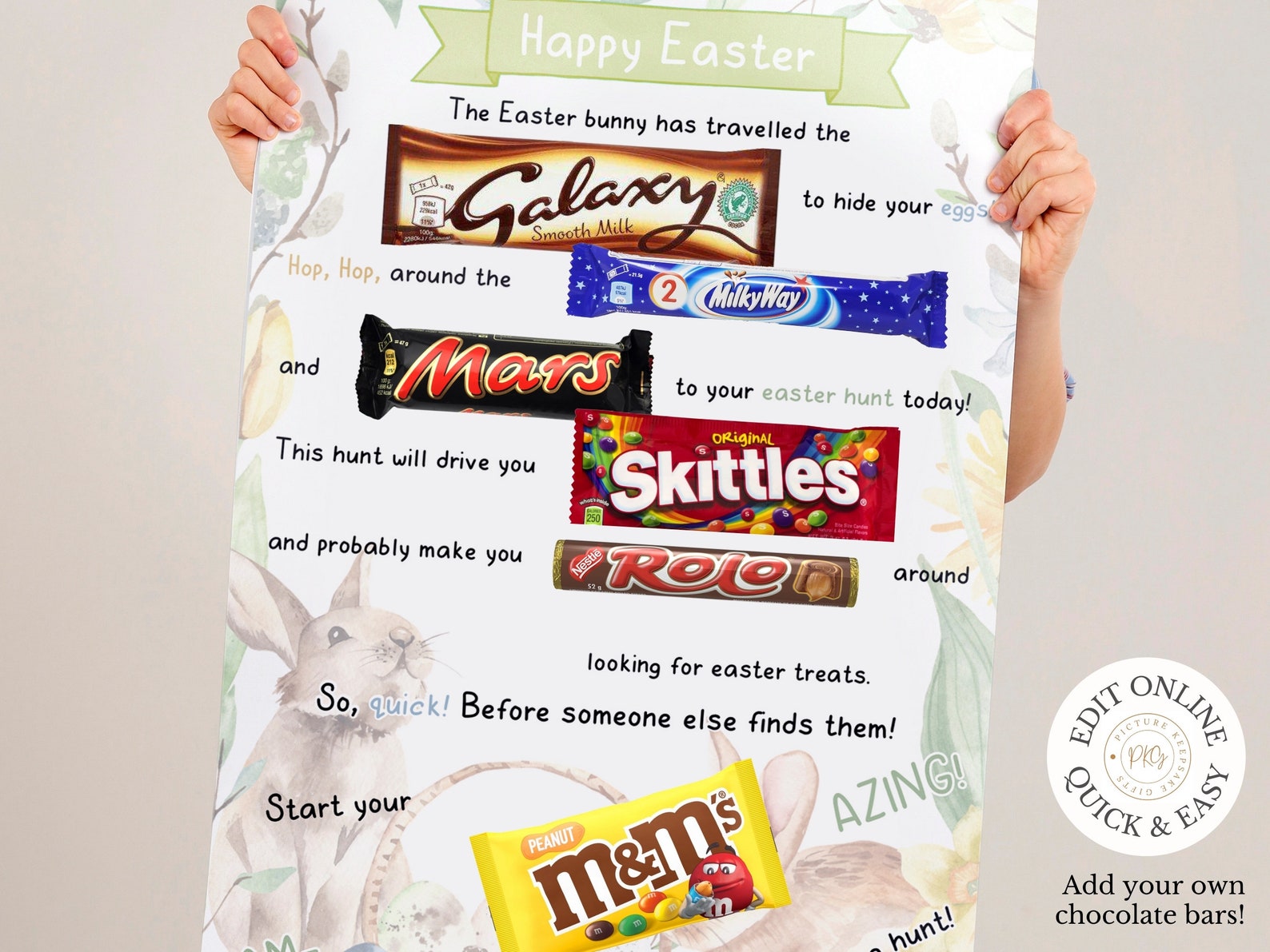 PRINTABLE Easter Candy Bar Poster Sign Personalized - Etsy