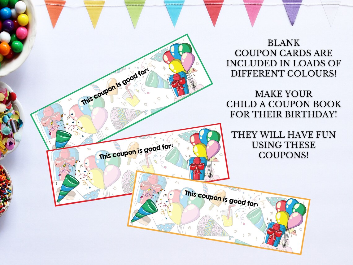 Printable Birthday Coupon Template Editable Gift Voucher | Etsy UK