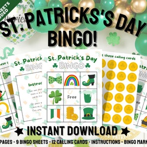 PRINTABLE St Patrick's Day Bingo Game St Patrick's Day Bingo PDF St ...