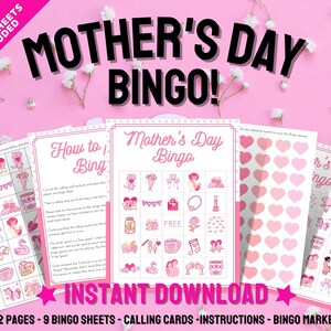 Mother's Day Bingo Game Easy to Print & Play Family Game Night Family ...