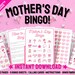 Mother's Day Bingo Game Easy to Print & Play Family | Etsy