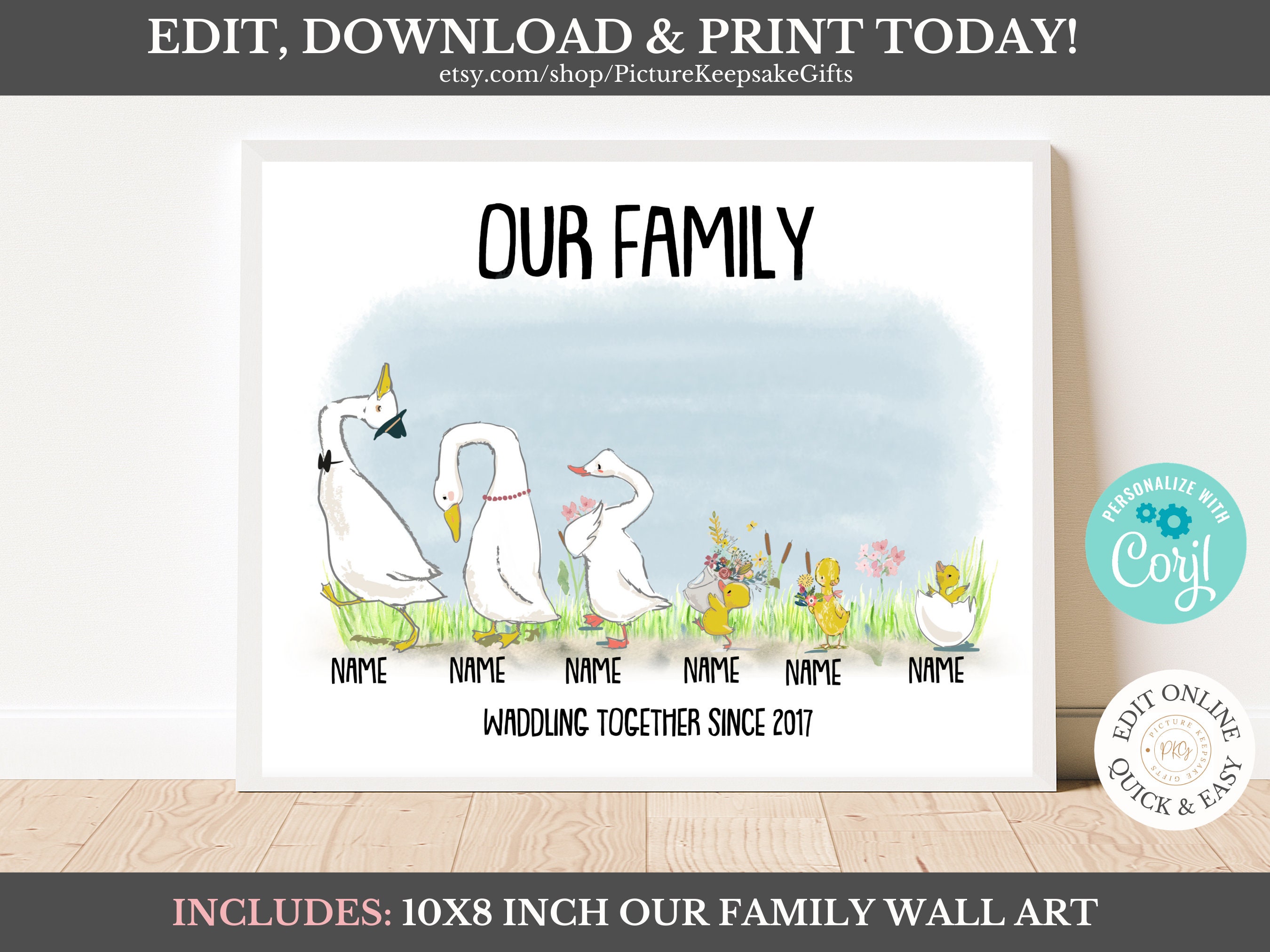 Our Family Personalised Printable Family Name Printable | Etsy