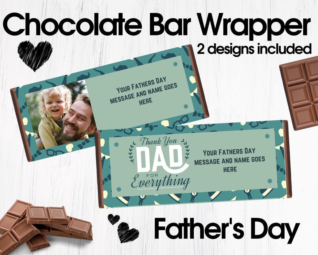 PRINTABLE Fathers Day Chocolate Bar Wrapper Template, Hershey Bar ...