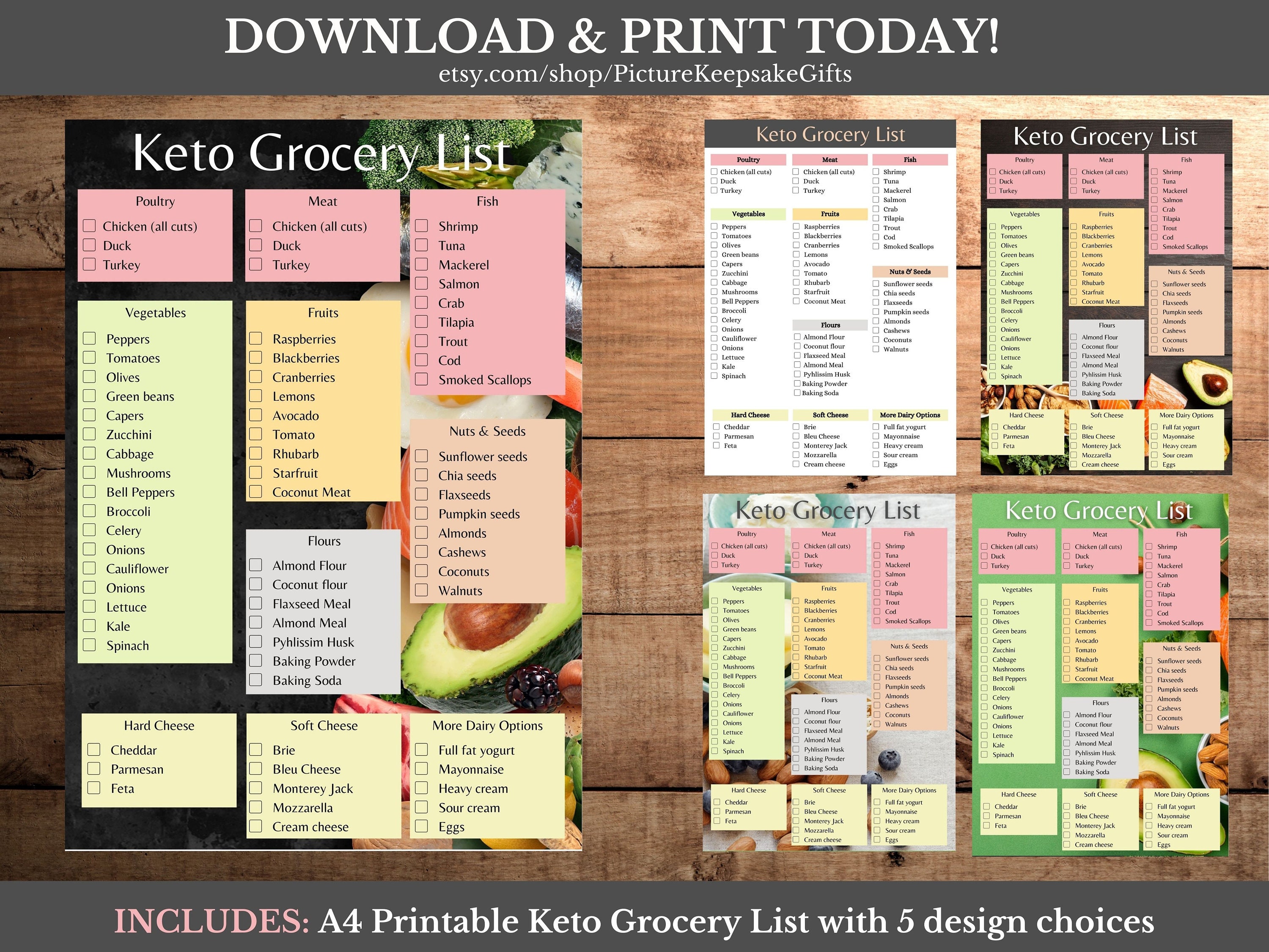 Keto Grocery List Keto Food List Keto Diet Foods List Keto - Etsy UK